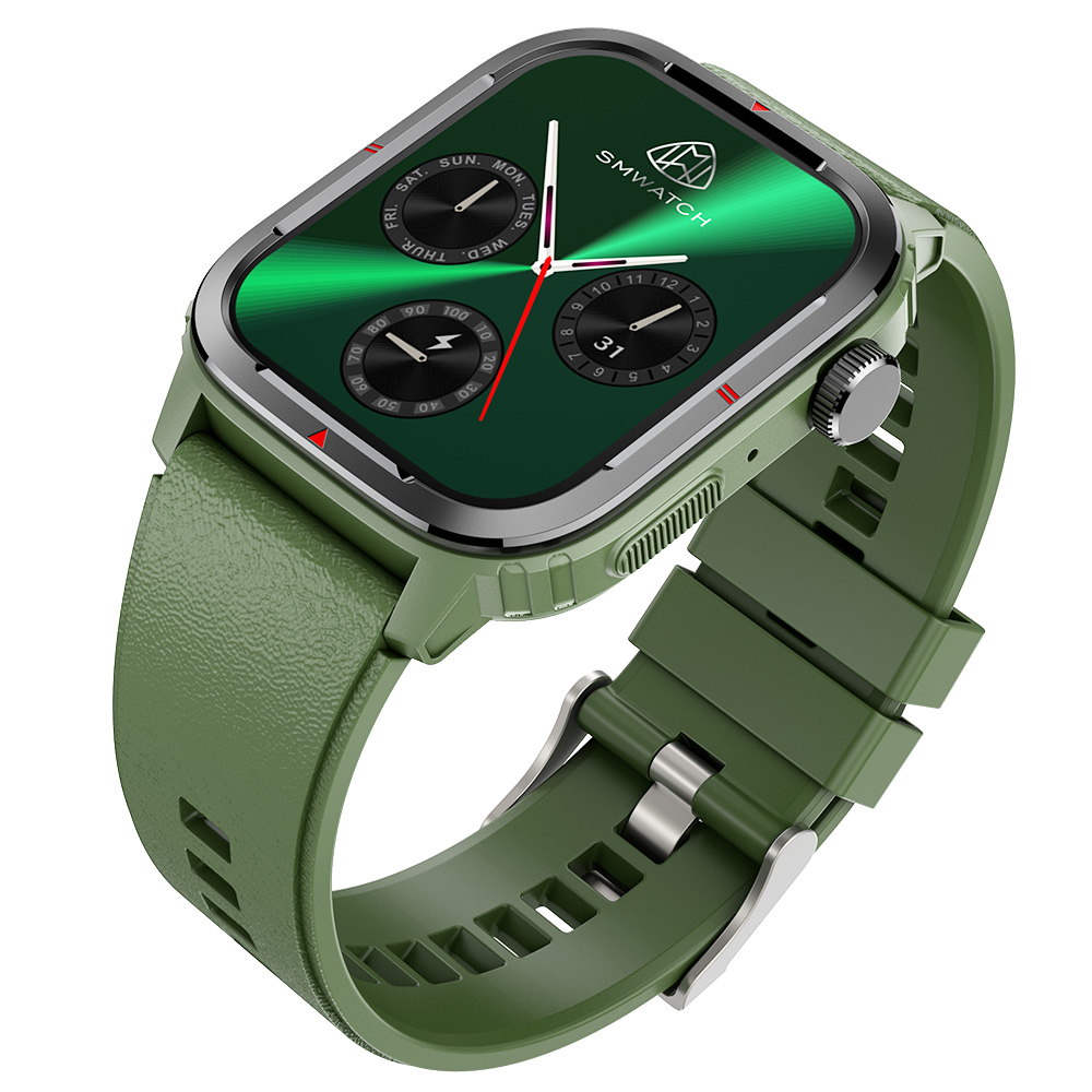 Q25 Smartwatch Bluetooth Calling Watch 1.7'' Touch Screen Army Green