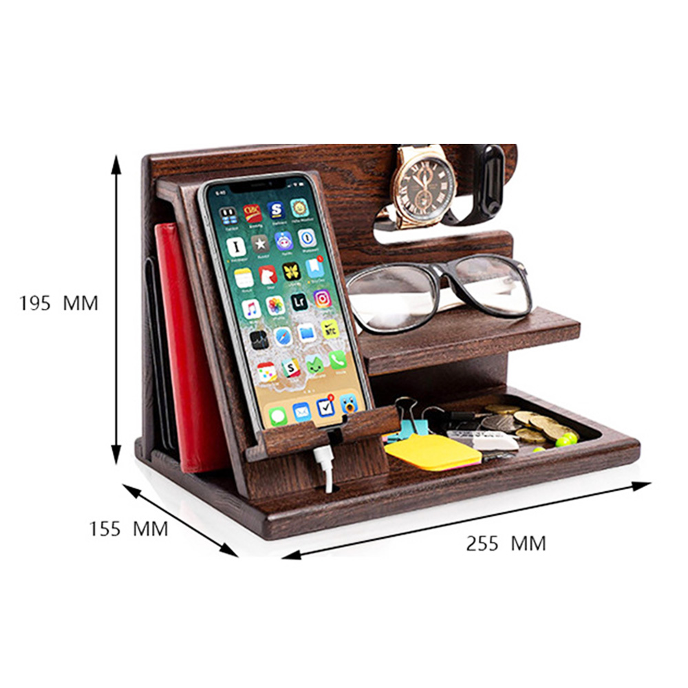 Wooden Mobile Phone Stand Multi-Functional Docking Dock