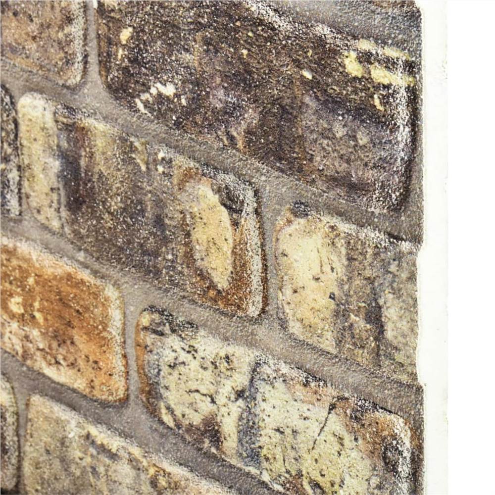 3D Wall Panels with Multicolour Brick Design 10 pcs EPS