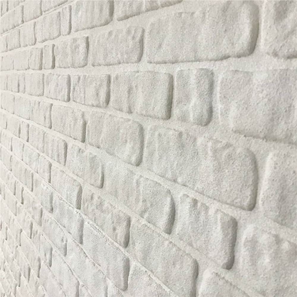 3D Wall Panels with White Brick Design 10 pcs EPS