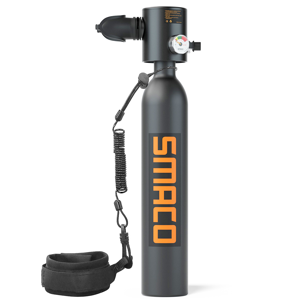 SMACO S300-B3 0.5L Mini Scuba Diving Tank with Hand Pump Black