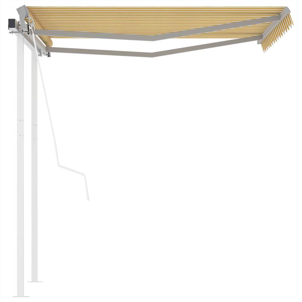 Automatic Retractable Awning with Posts 3x2.5 m Yellow&White