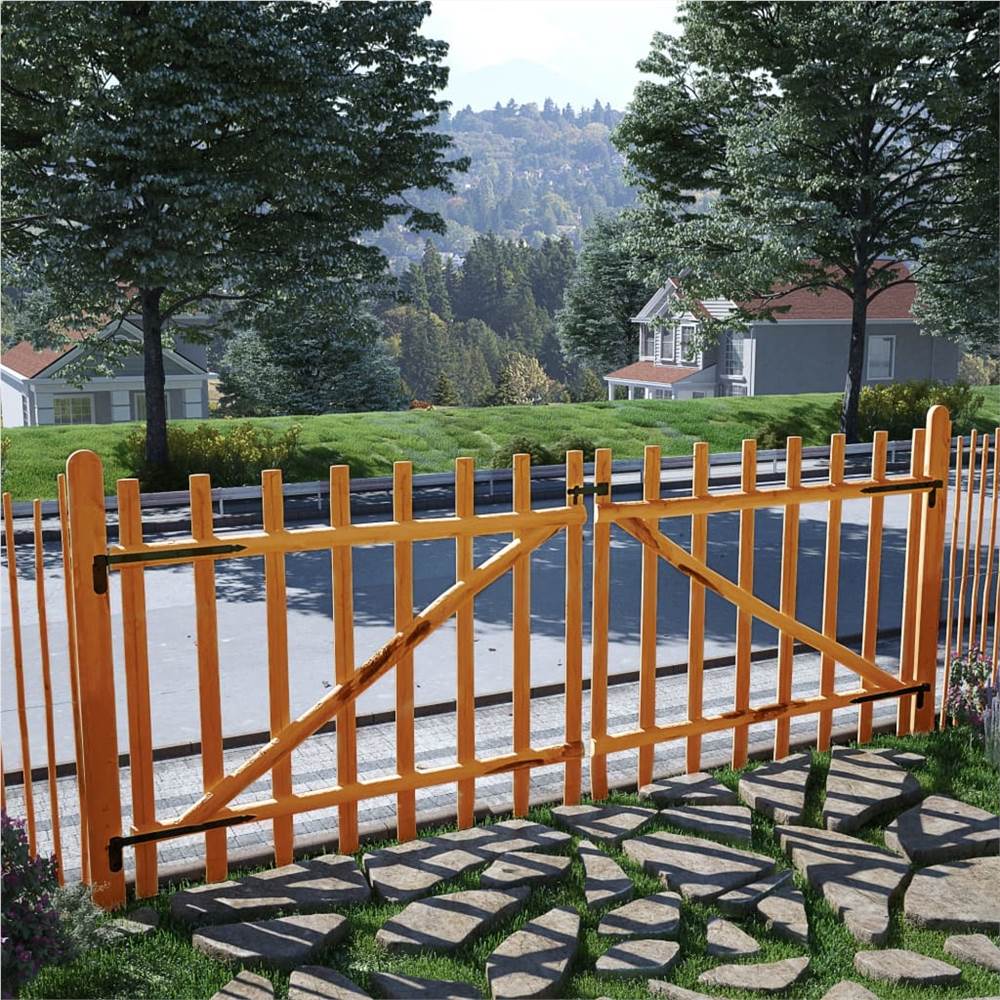 Double Fence Gate Impregnated Hazel Wood 300x120 cm