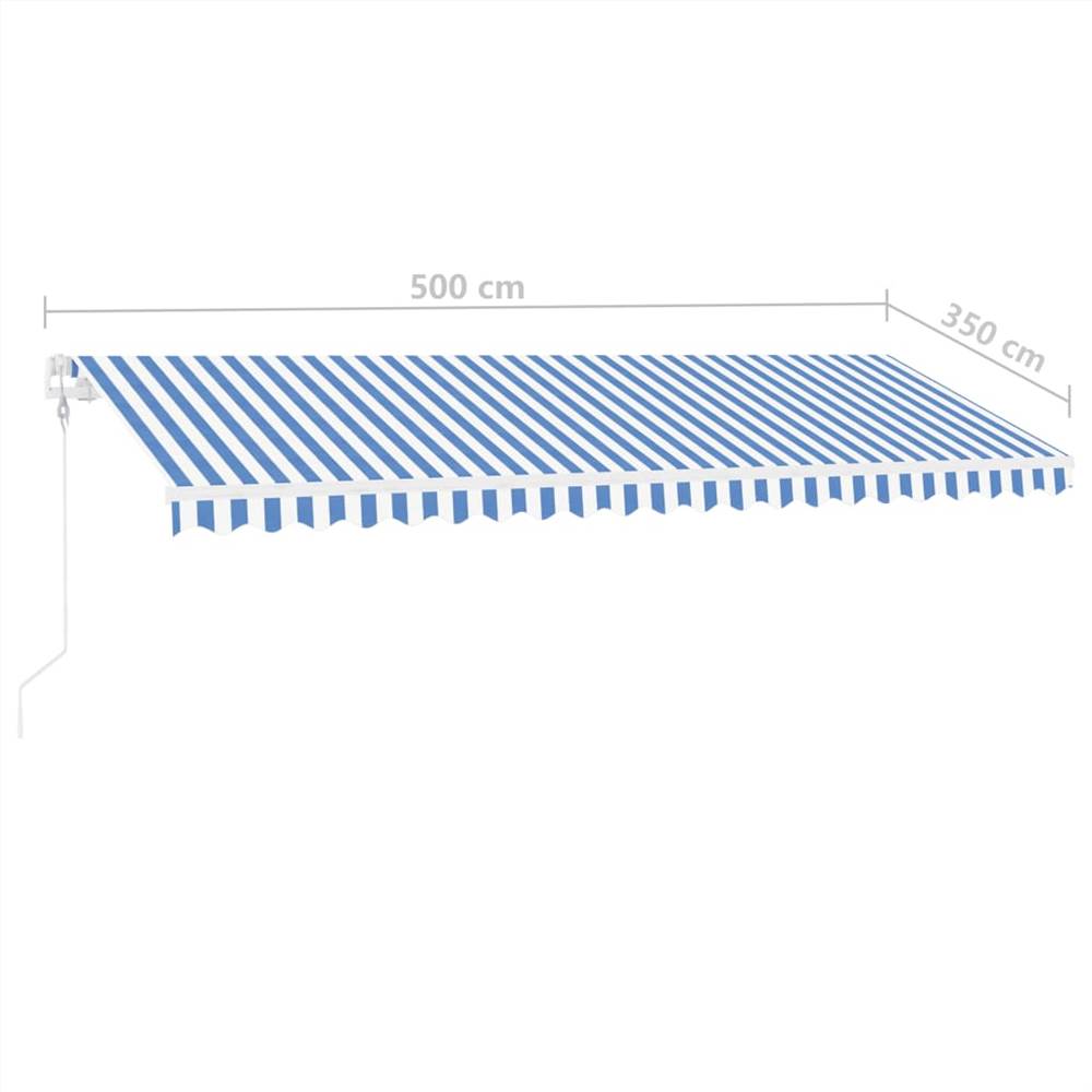 Freestanding Automatic Awning 500x350cm Blue/White