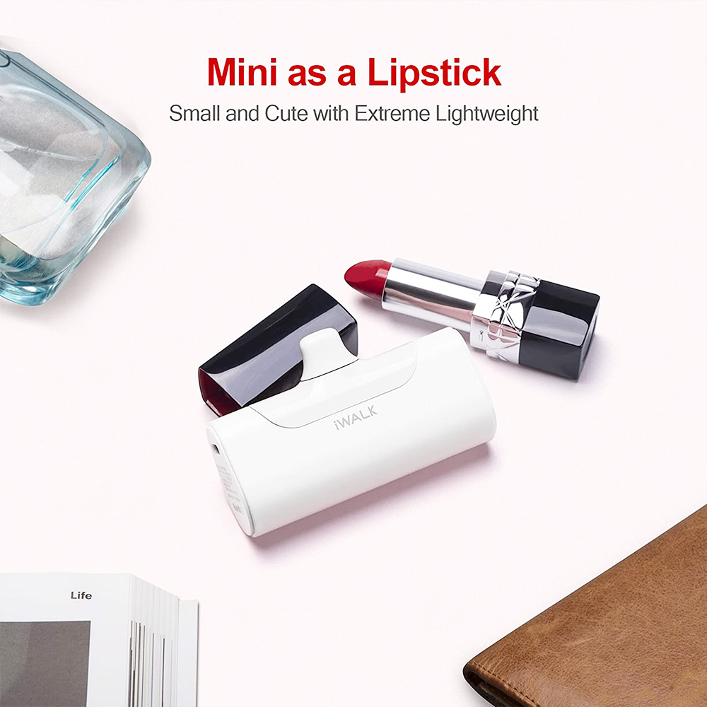 iWALK Small Portable Charger 4500mAh Ultra-Compact Power Bank White