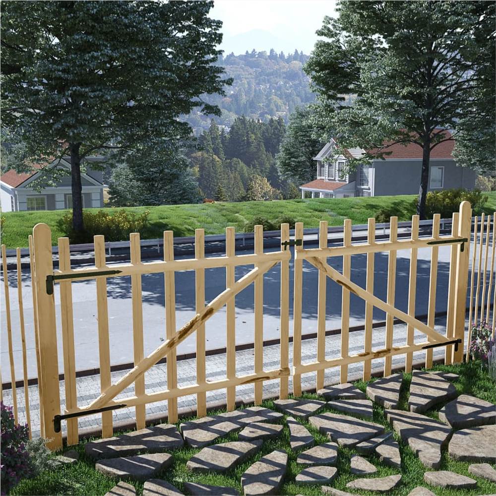 Double Fence Gate Hazel Wood 300x120 cm