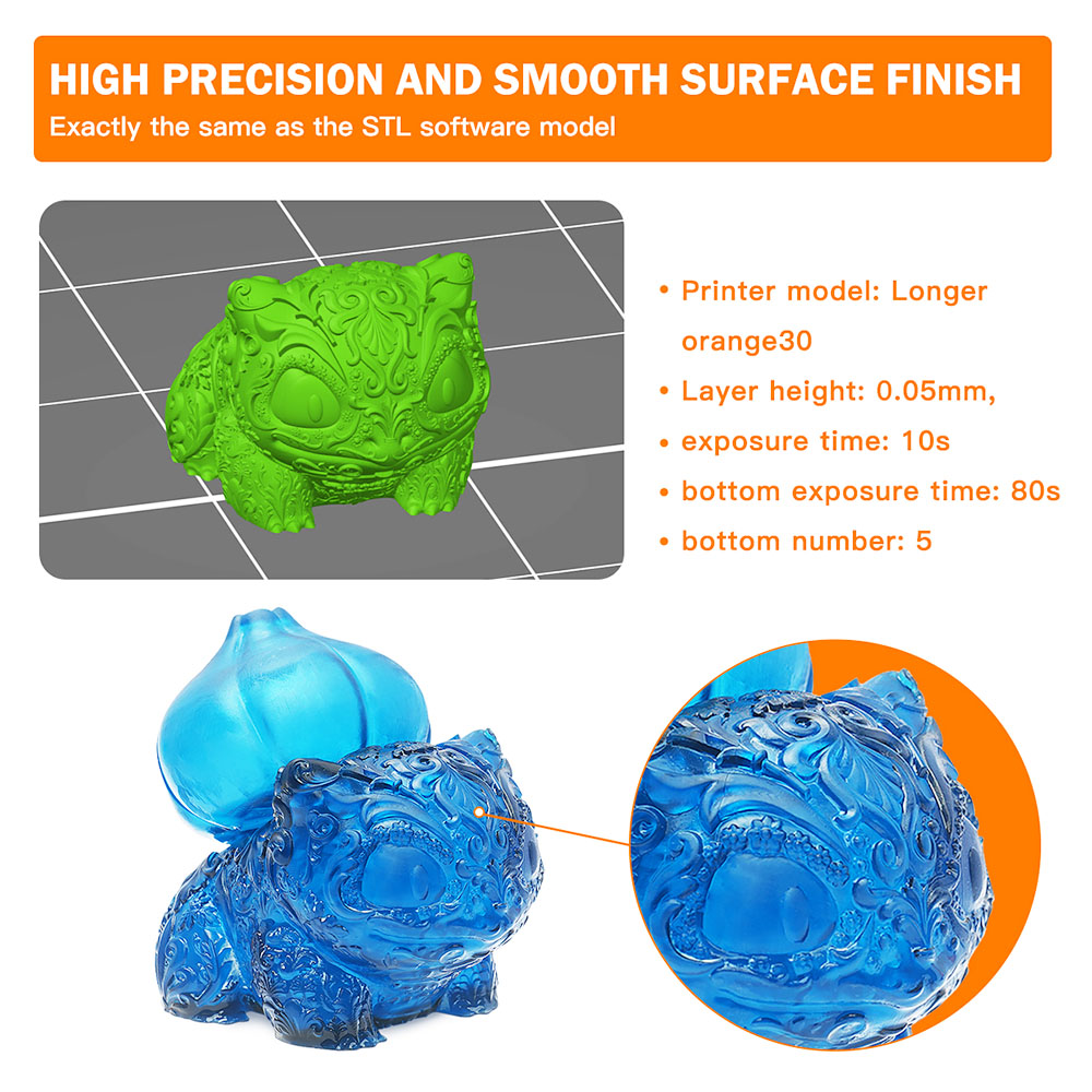 ERYONE Water Washable 3D Printer Resin Clear Blue