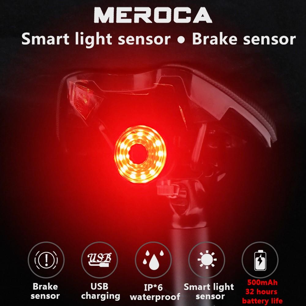 MEROCA WR15 Bike Saddle Smart Brake Sensing Tail Light