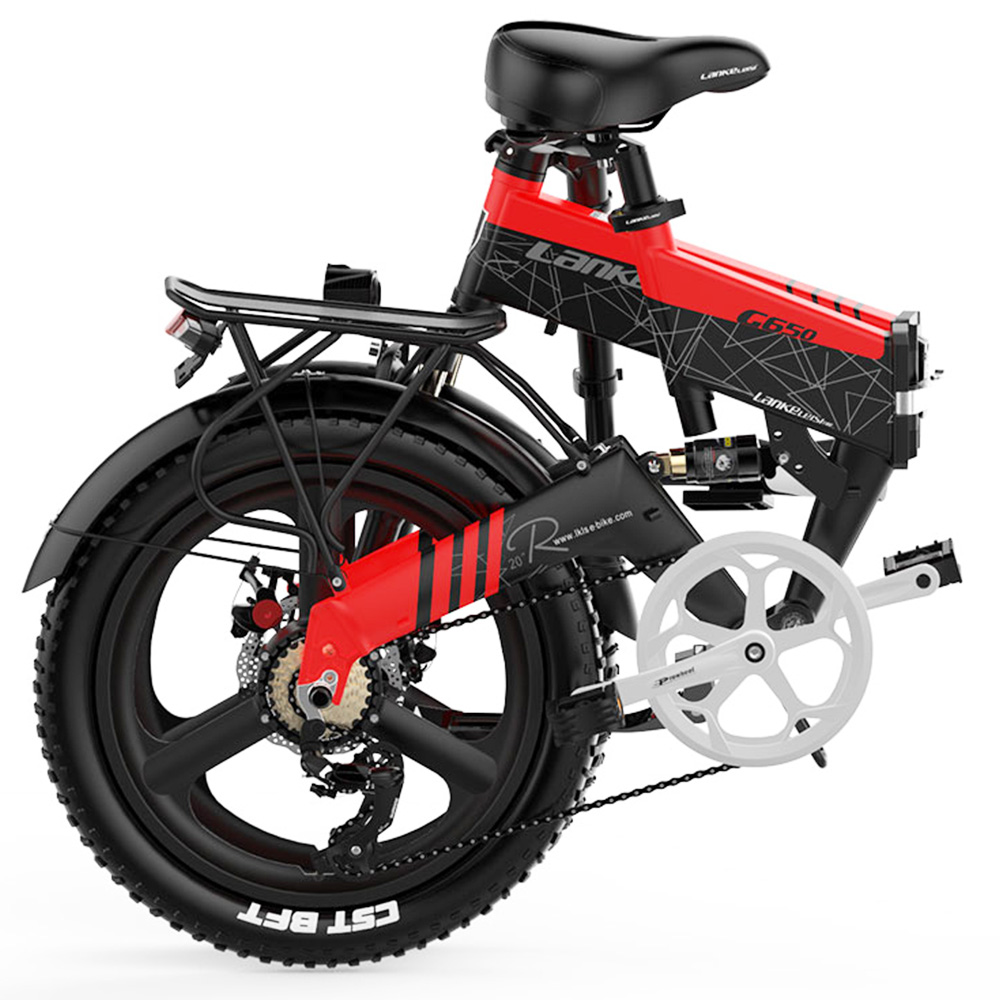 LANKELEISI G650 Electric Folding Bike 400W Motor Red