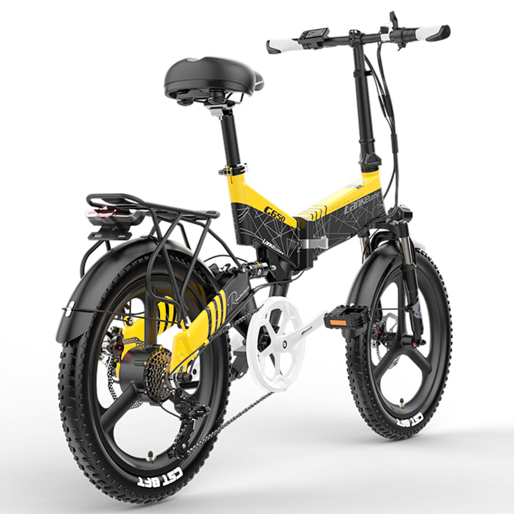 LANKELEISI G650 Electric Folding Bike 400W Motor Yellow