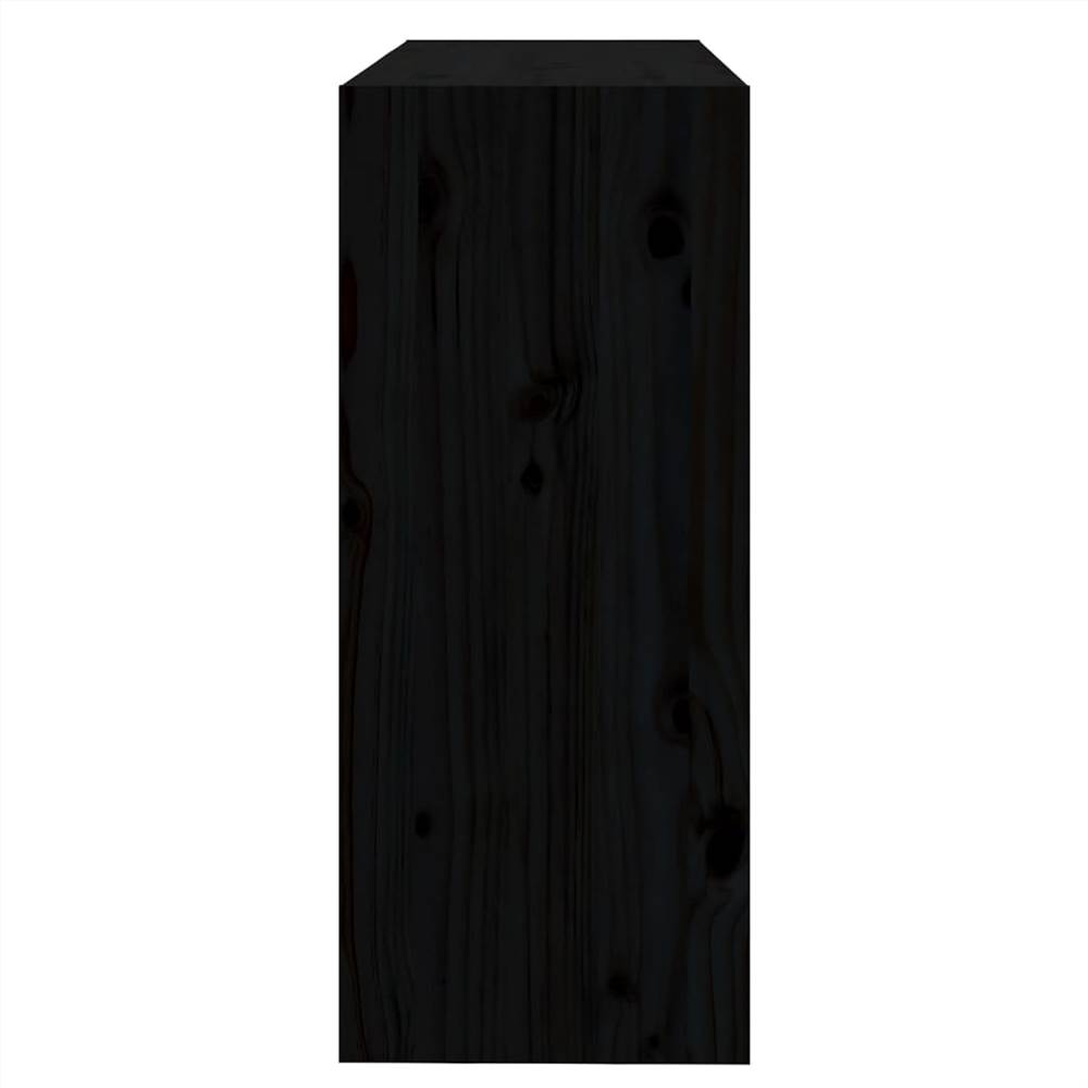 Book Cabinet/Room Divider Black 80x30x71.5 cm Solid Wood Pine