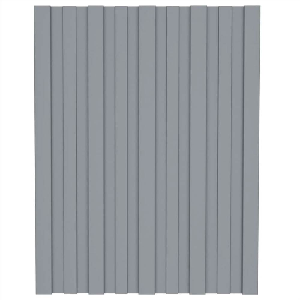 Roof Panels 36 pcs Galvanised Steel Silver 60x45 cm