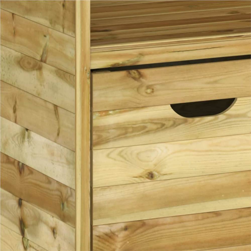 Strandkorb with Drawer 112x60x168 cm Solid Wood Pine