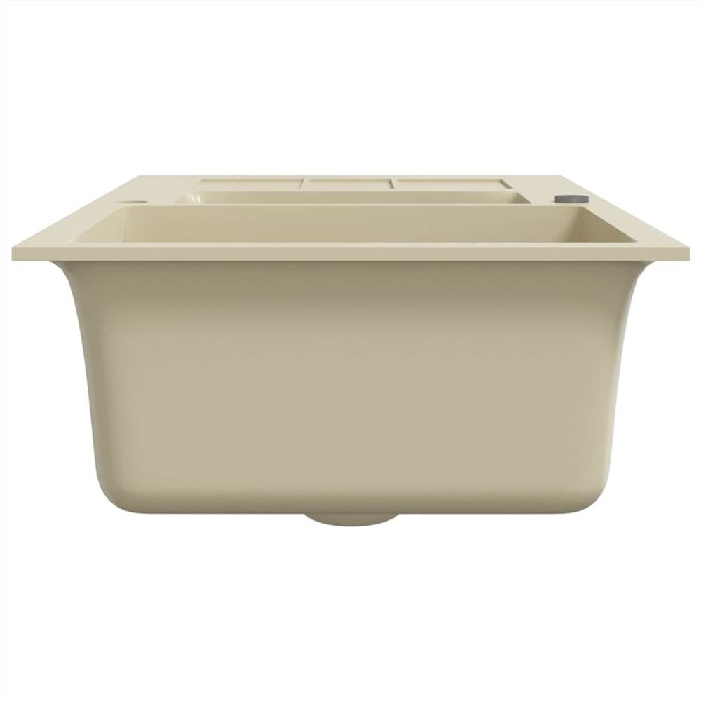 Granite Kitchen Sink Double Basins Beige