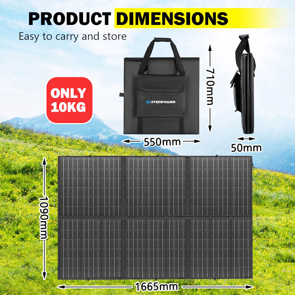 ATEM POWER 12V 300W Monocrystalline Folding Solar Panel