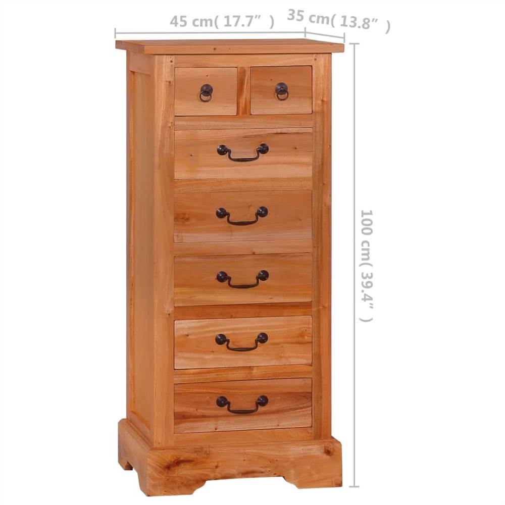 Chest of Drawers 45x35x100 cm Solid Wood Mahogany