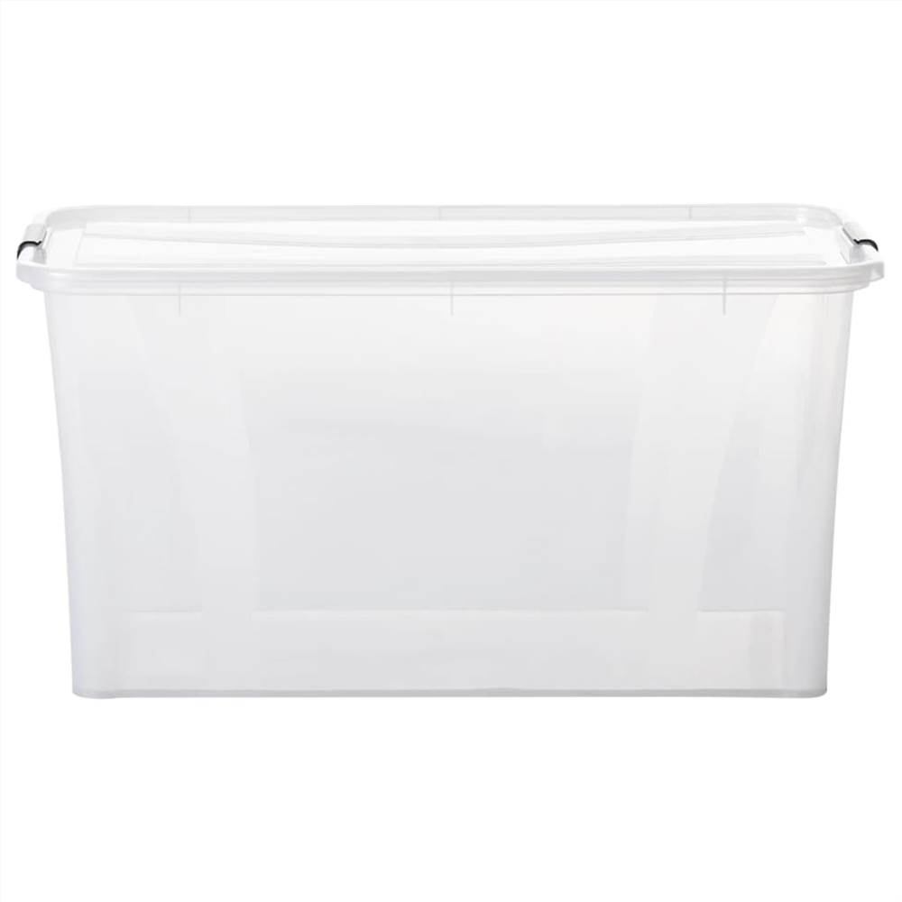Storage Boxes with Lids 2 pcs Transparent 80 L