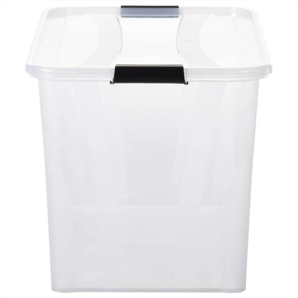 Storage Boxes with Lids 2 pcs Transparent 80 L