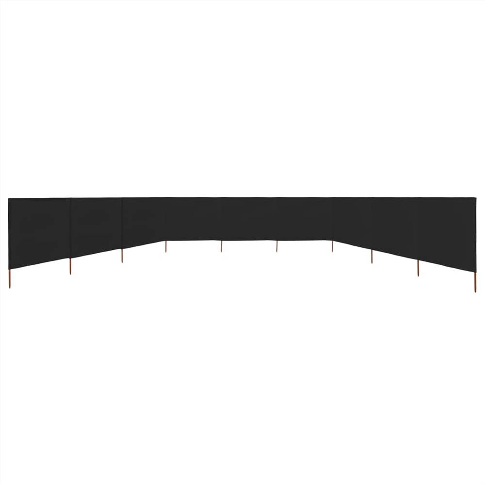 9-panel Wind Screen Fabric 1200x80 cm Black