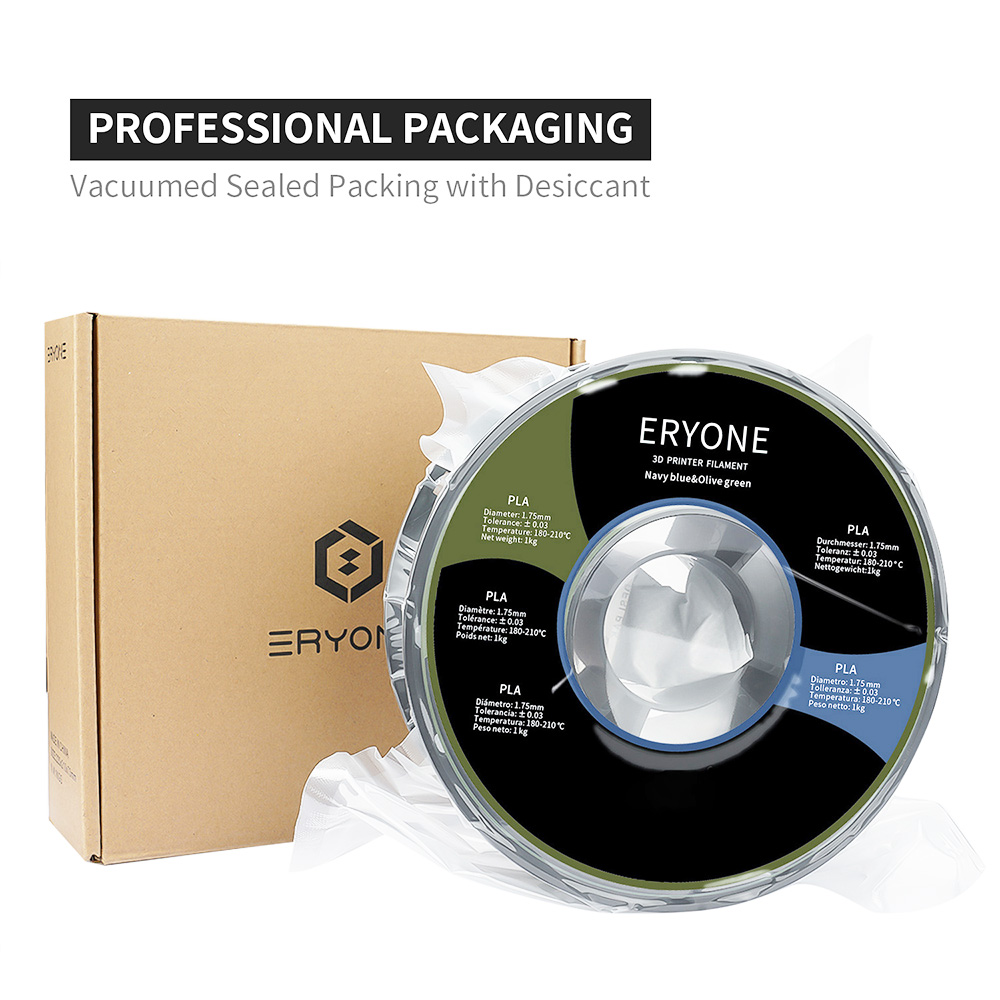 ERYONE Dual Color Matte PLA Filament Navy Blue and Olive Green