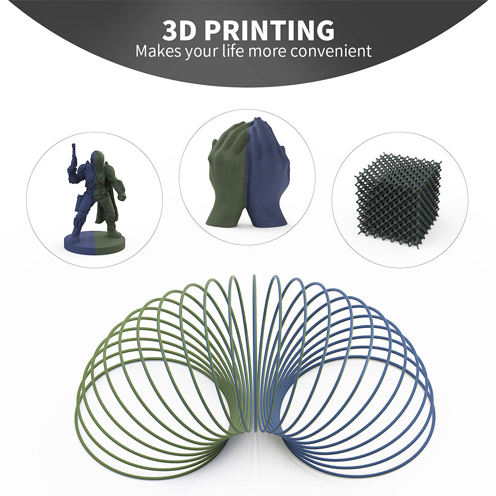ERYONE Dual Color Matte PLA Filament Navy Blue and Olive Green