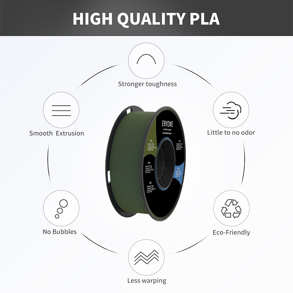 ERYONE Dual Color Matte PLA Filament Navy Blue and Olive Green