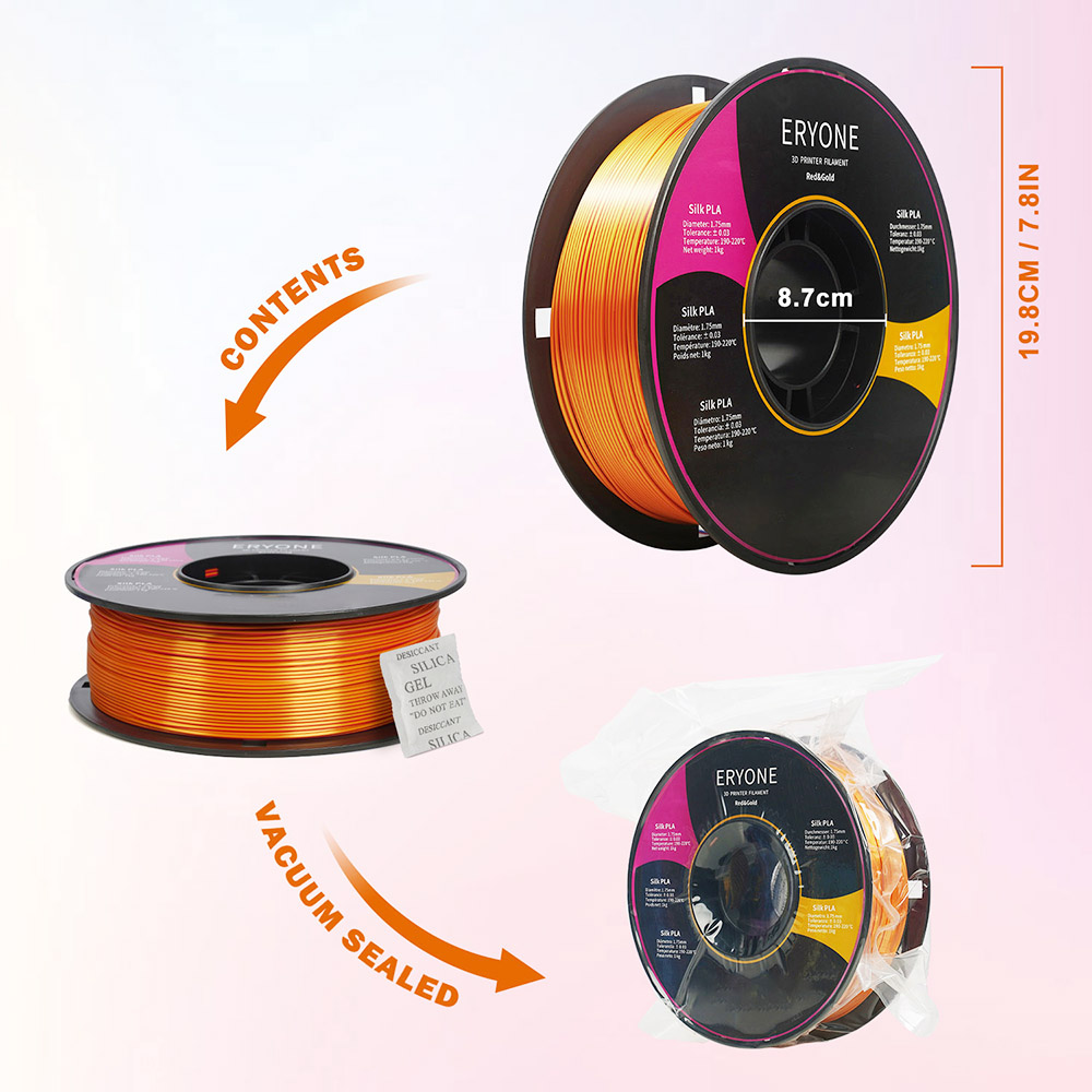 ERYONE Dual Color Silk PLA Filament 1kg Gold and Red