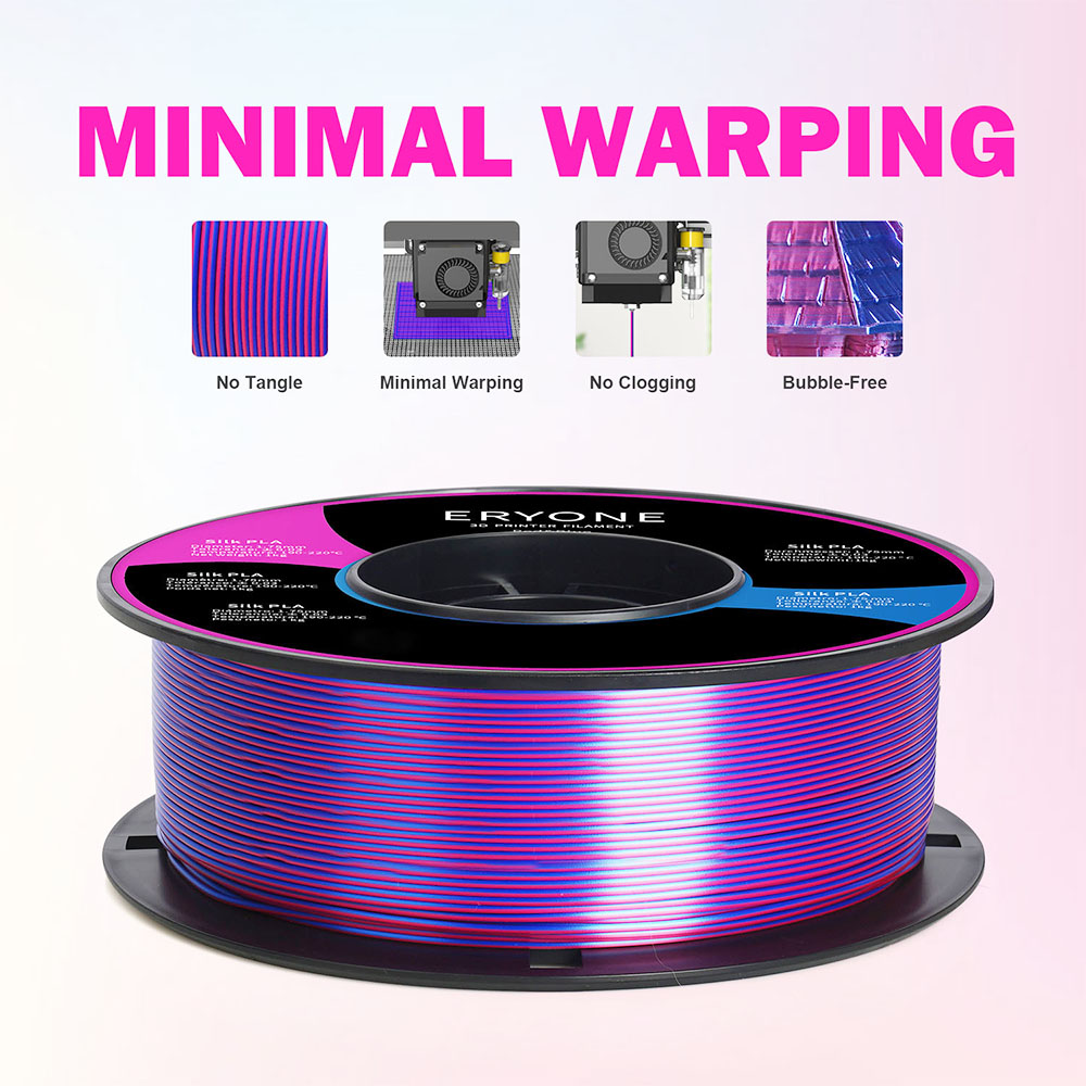 ERYONE Dual Color Silk PLA Filament Red and Blue