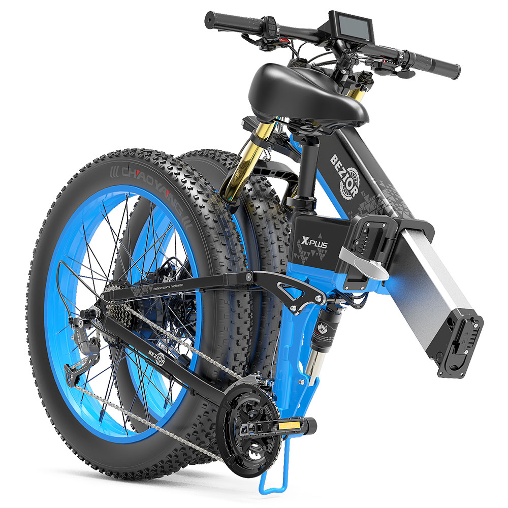 Bezior X-PLUS Electric Bike 26in 1500W 40KM/H 48V 17.5Ah Battery Blue