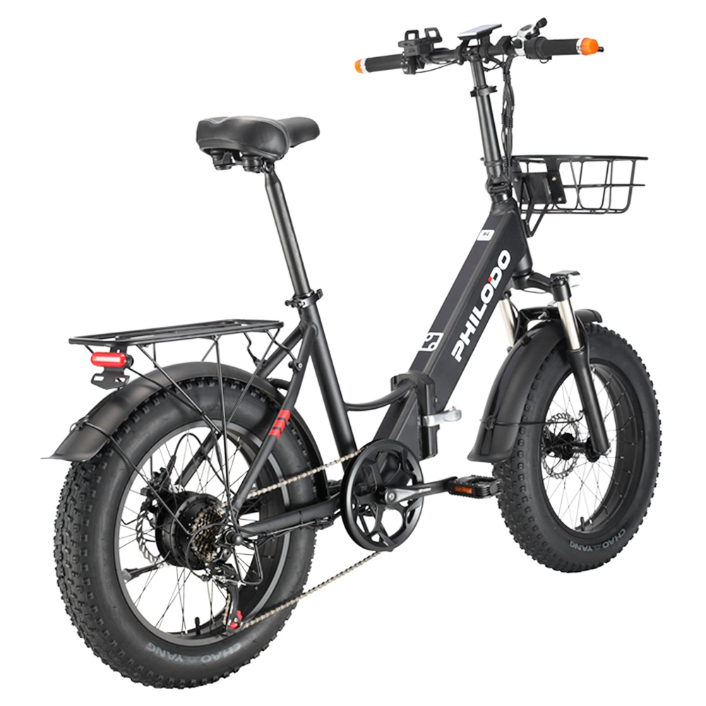 PHILODO H4 Foldable Step-Thru Fat Bike 20 Inch Black