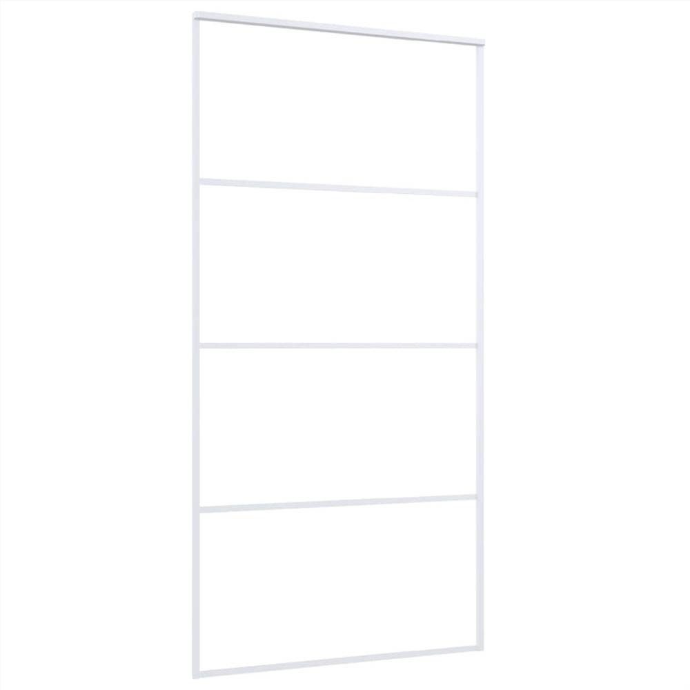 Sliding Door ESG Glass and Aluminium 102.5x205 cm White