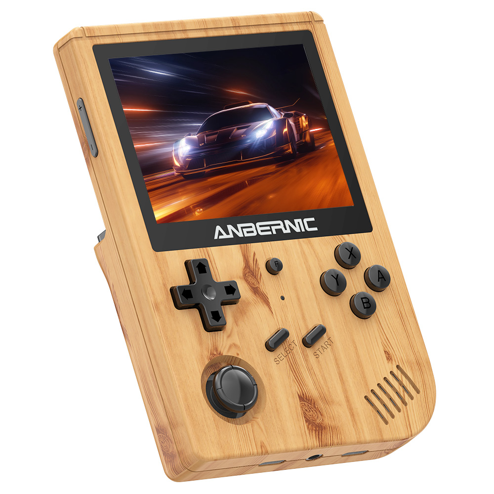 ANBERNIC RG351V 128GB Handheld Retro Game Console Wood Grain Color