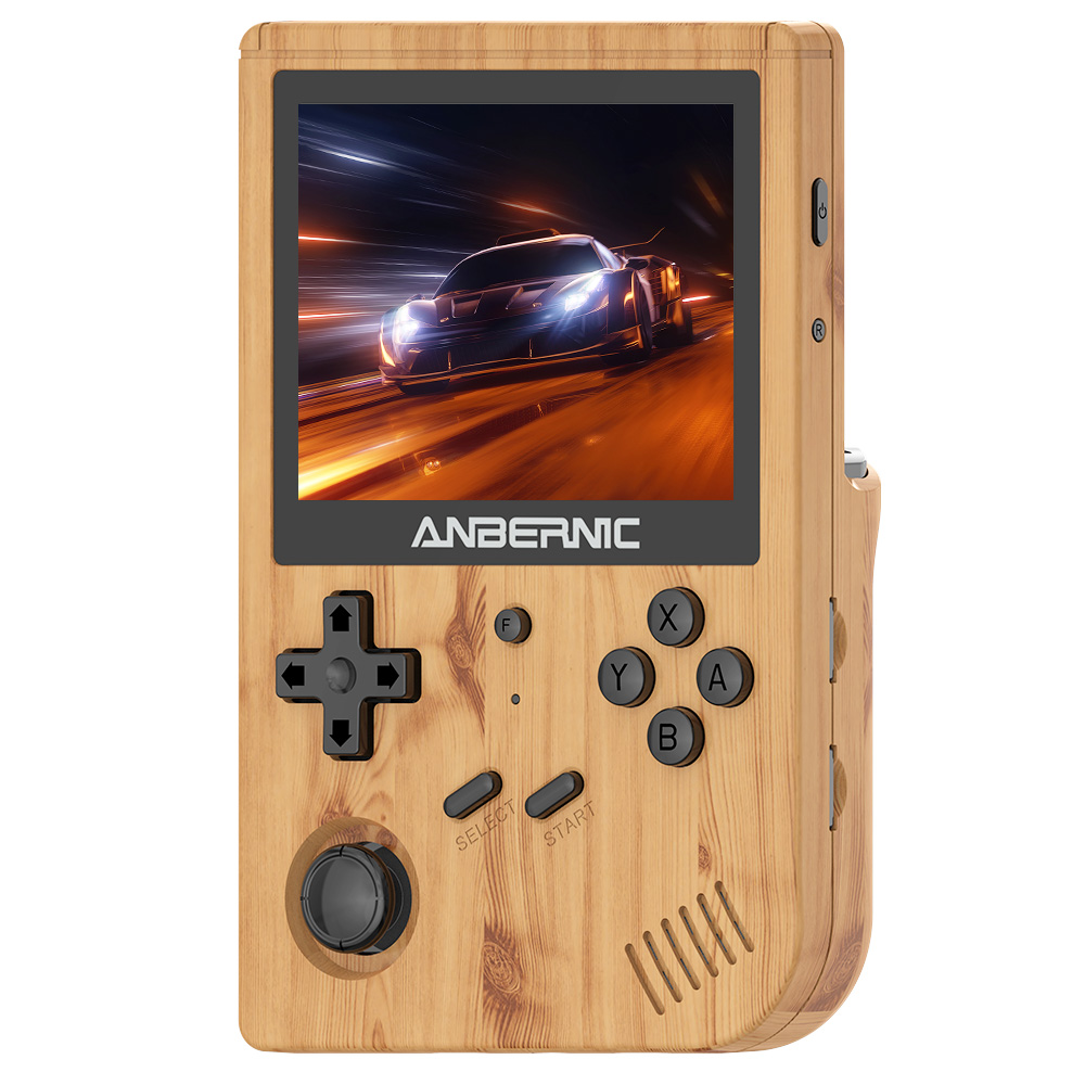 ANBERNIC RG351V 128GB Handheld Retro Game Console Wood Grain Color