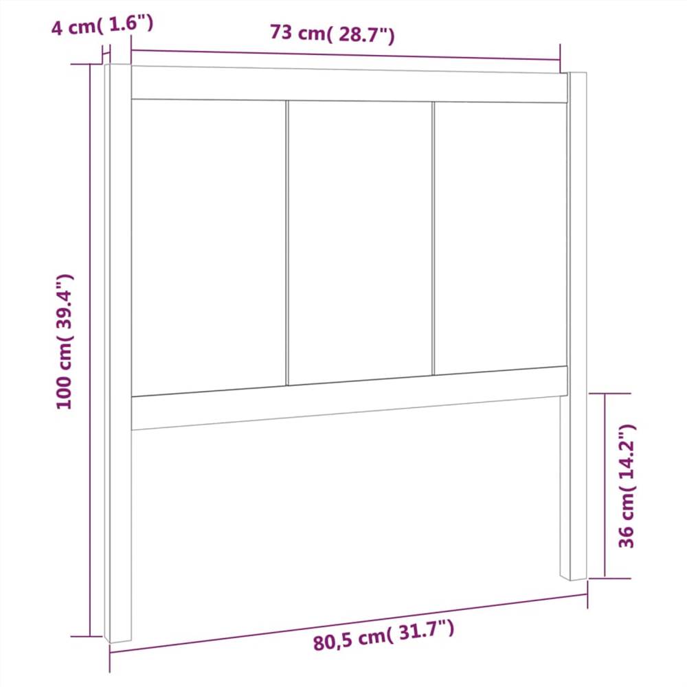 Bed Headboard White 80.5x4x100 cm Solid Pine Wood