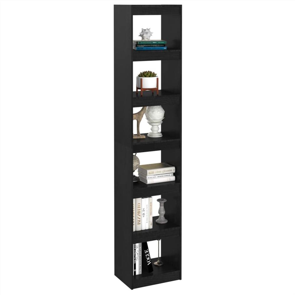 Book Cabinet/Room Divider Black 40x30x199 cm Solid Pinewood