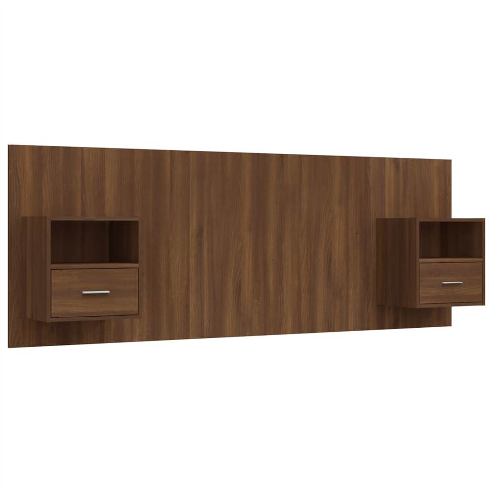Bed Headboard with Cabinets Brown Oak Engineered Wood