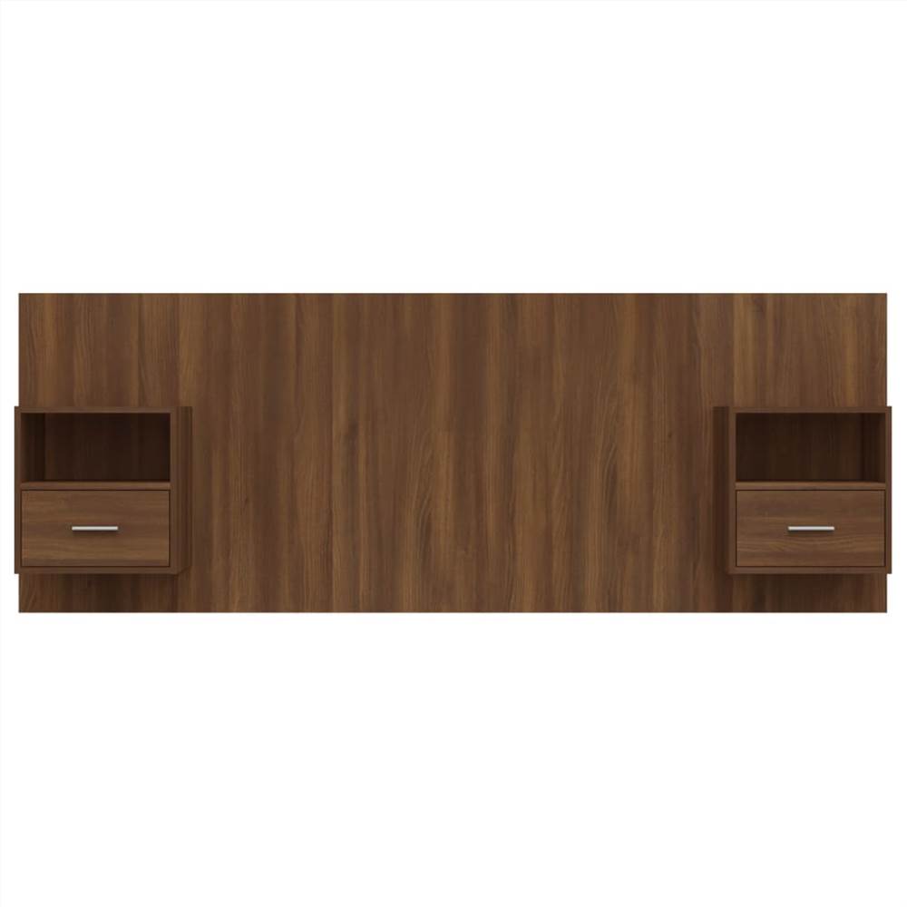 Bed Headboard with Cabinets Brown Oak Engineered Wood