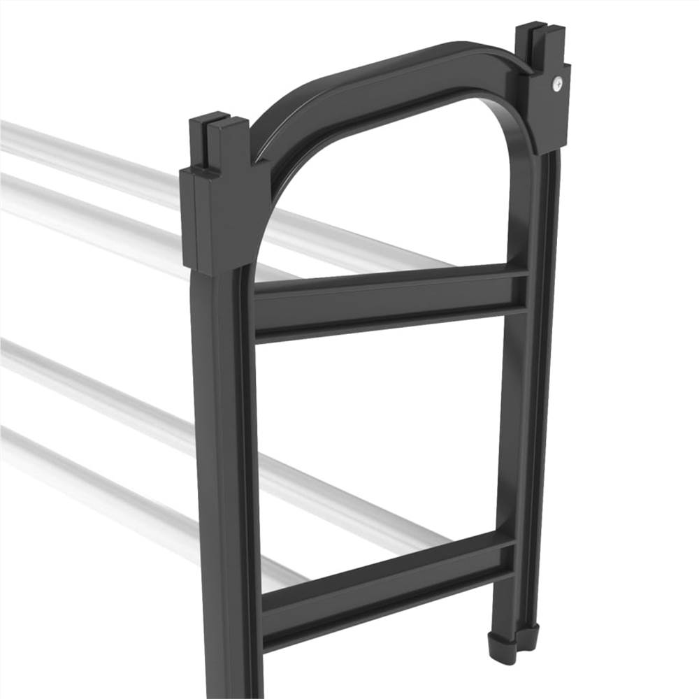 Extendable Shoe Rack with 2 Shelves 119x24x37 cm