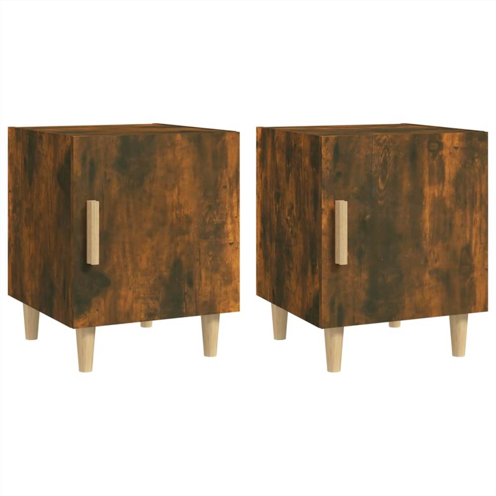 Bedside Cabinets 2 pcs Smoked Oak Engineered Wood