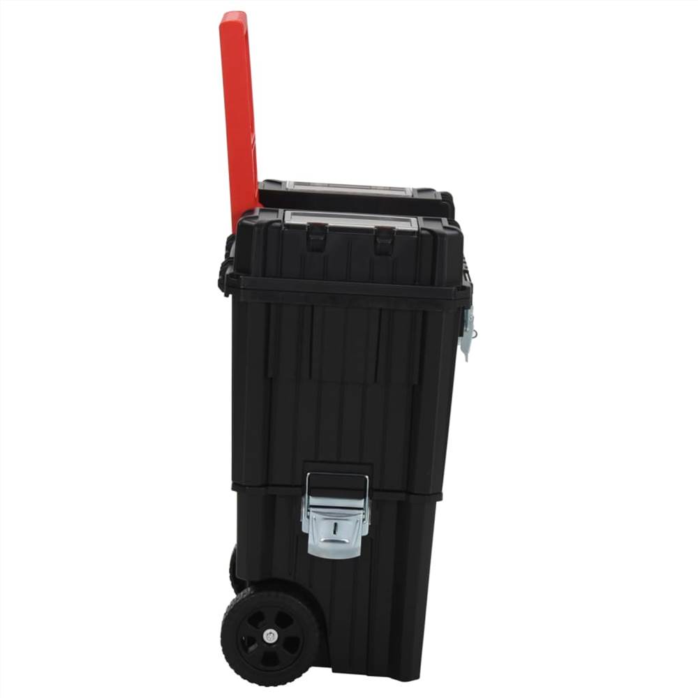 Toolbox Trolley Black and Red Polypropylene