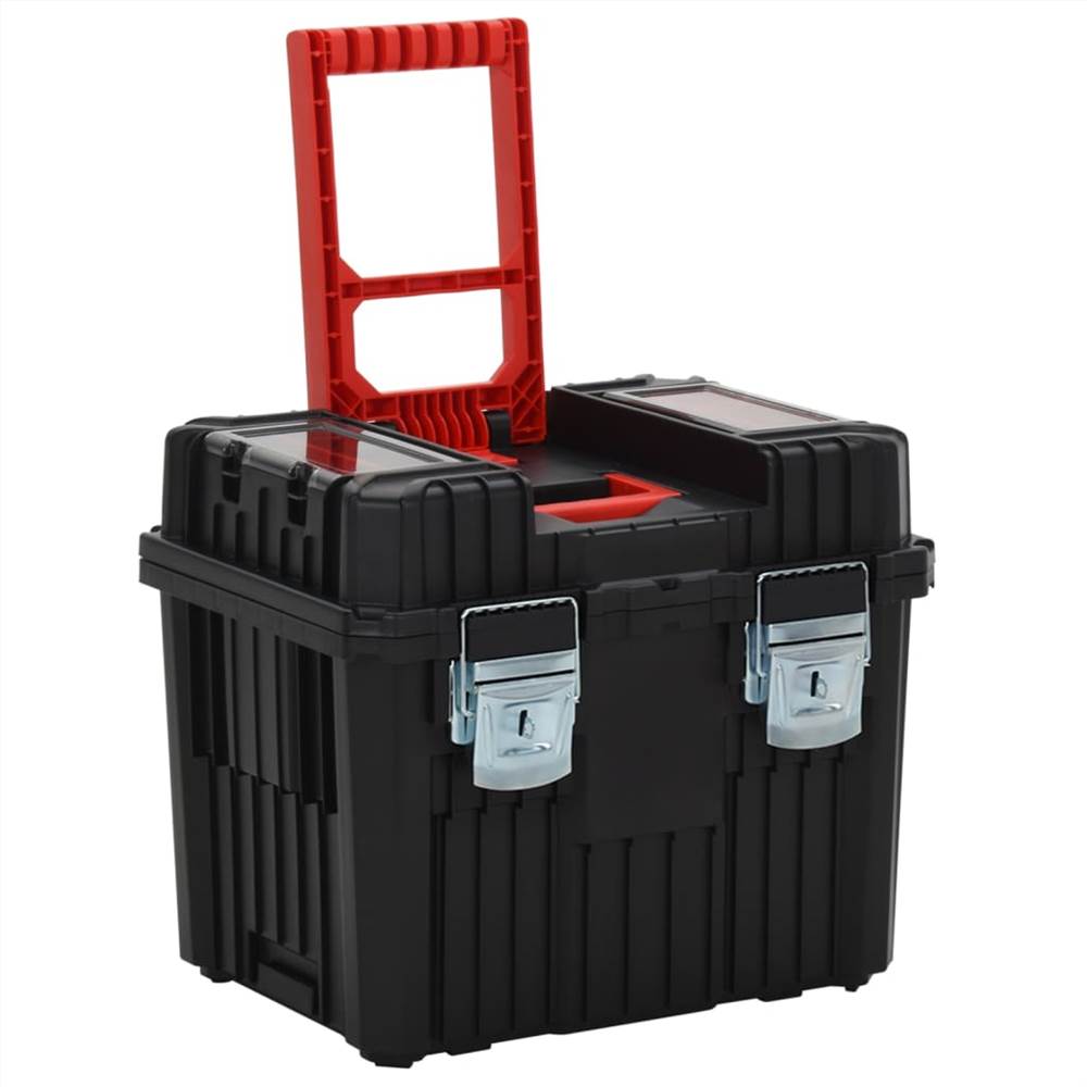 Toolbox Trolley Black and Red Polypropylene