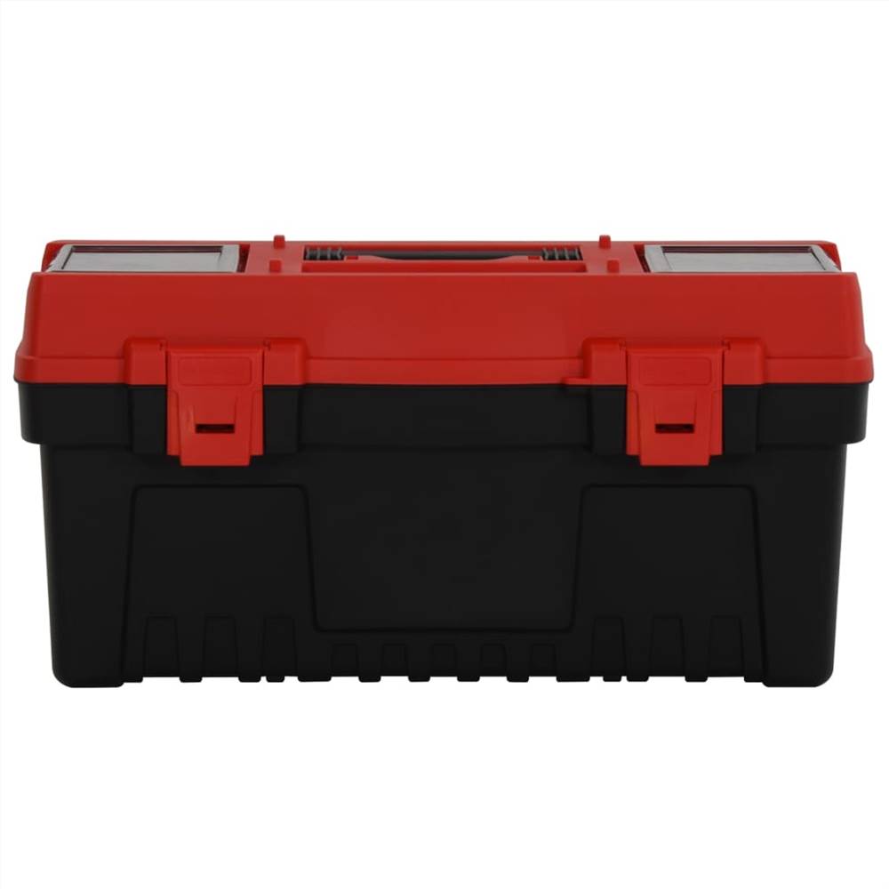 2 Piece Tool Box Set Black and Red Polypropylene