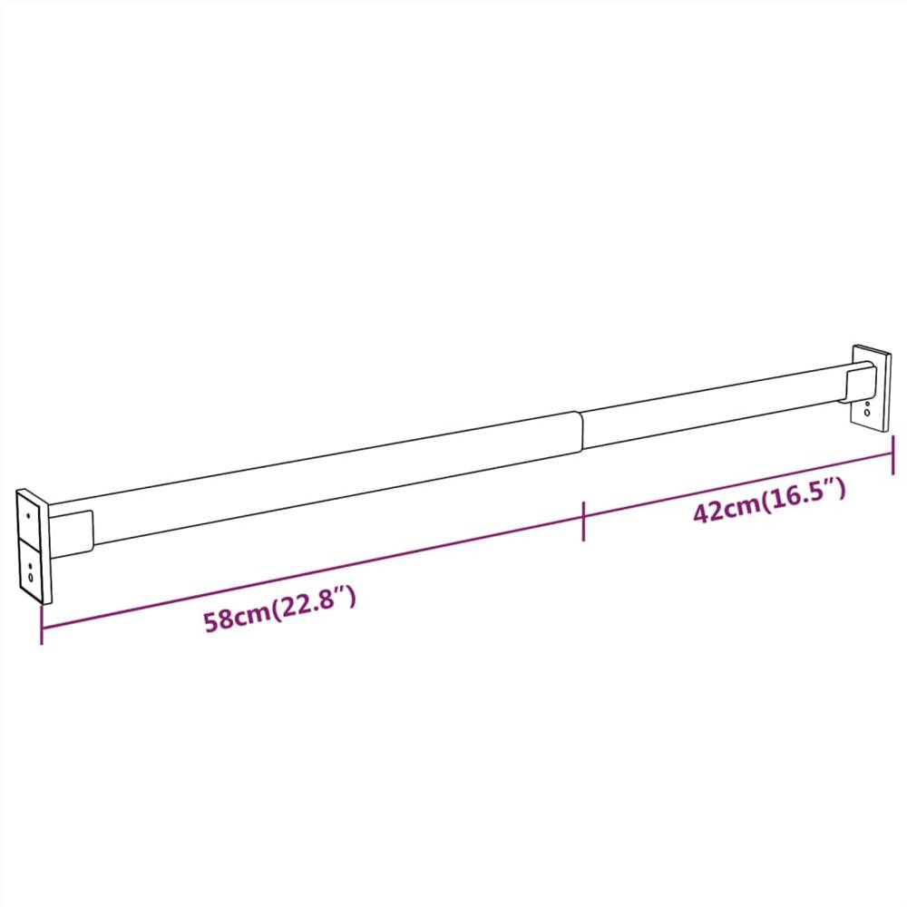 Telescopic Wardrobe Rails 2 pcs Silver 58-100 cm