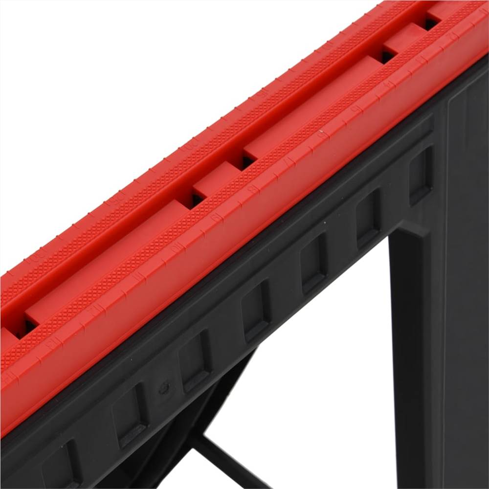 Foldable Work Trestles 2 pcs Black and Red Polypropylene 350 kg