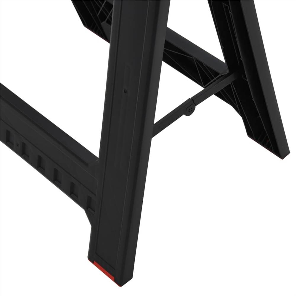Foldable Work Trestles 2 pcs Black and Red Polypropylene 350 kg