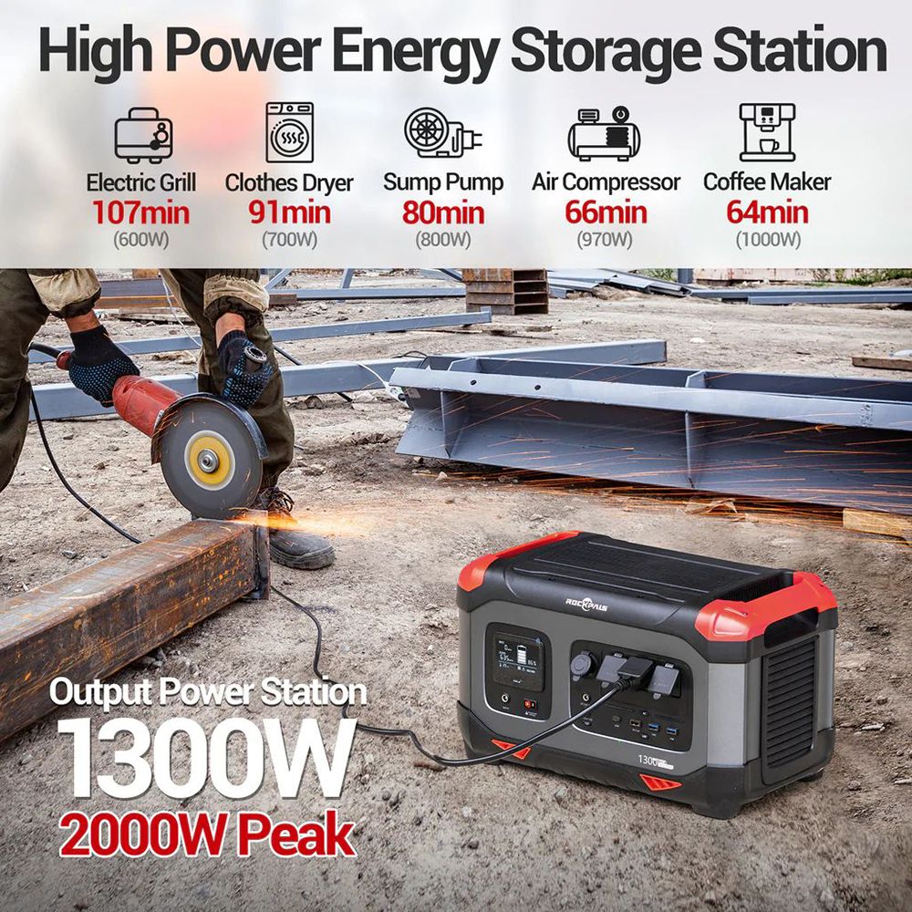 ROCKPALS Rockpower 1300W Power Station US Plug