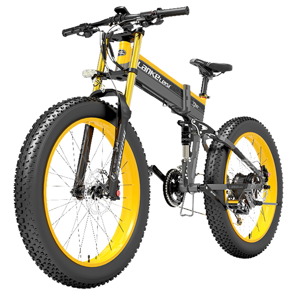 LANKELEISI T750 Plus Big Fork Electric Bike 14.5Ah Battery Yellow