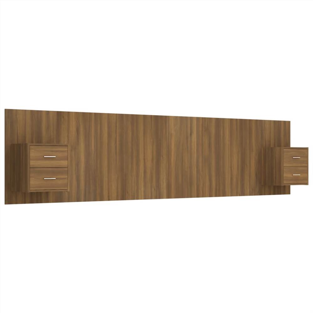 Bed Headboard with Cabinets Brown Oak Engineered Wood