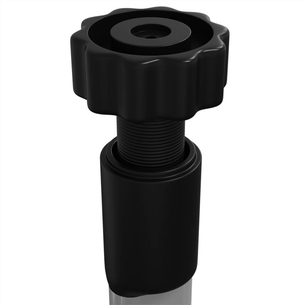 Telescopic Garden Rack with 3 Shelves Silver Aluminium