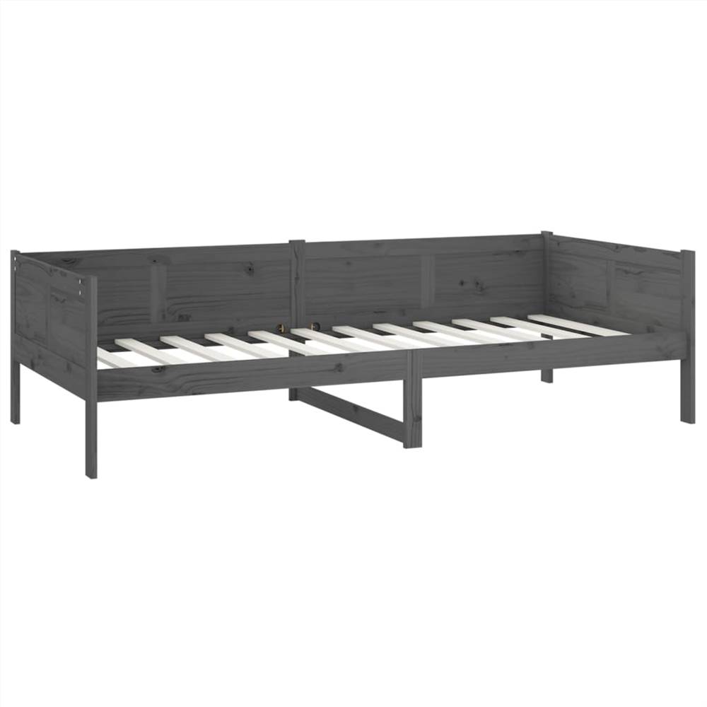 Day Bed Grey Solid Wood Pine 90x200 cm